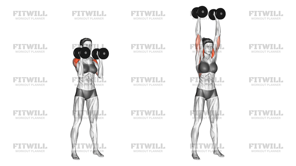 Dumbbell Standing Palms In Press: Exercise Guide, Video, Techniques ...
