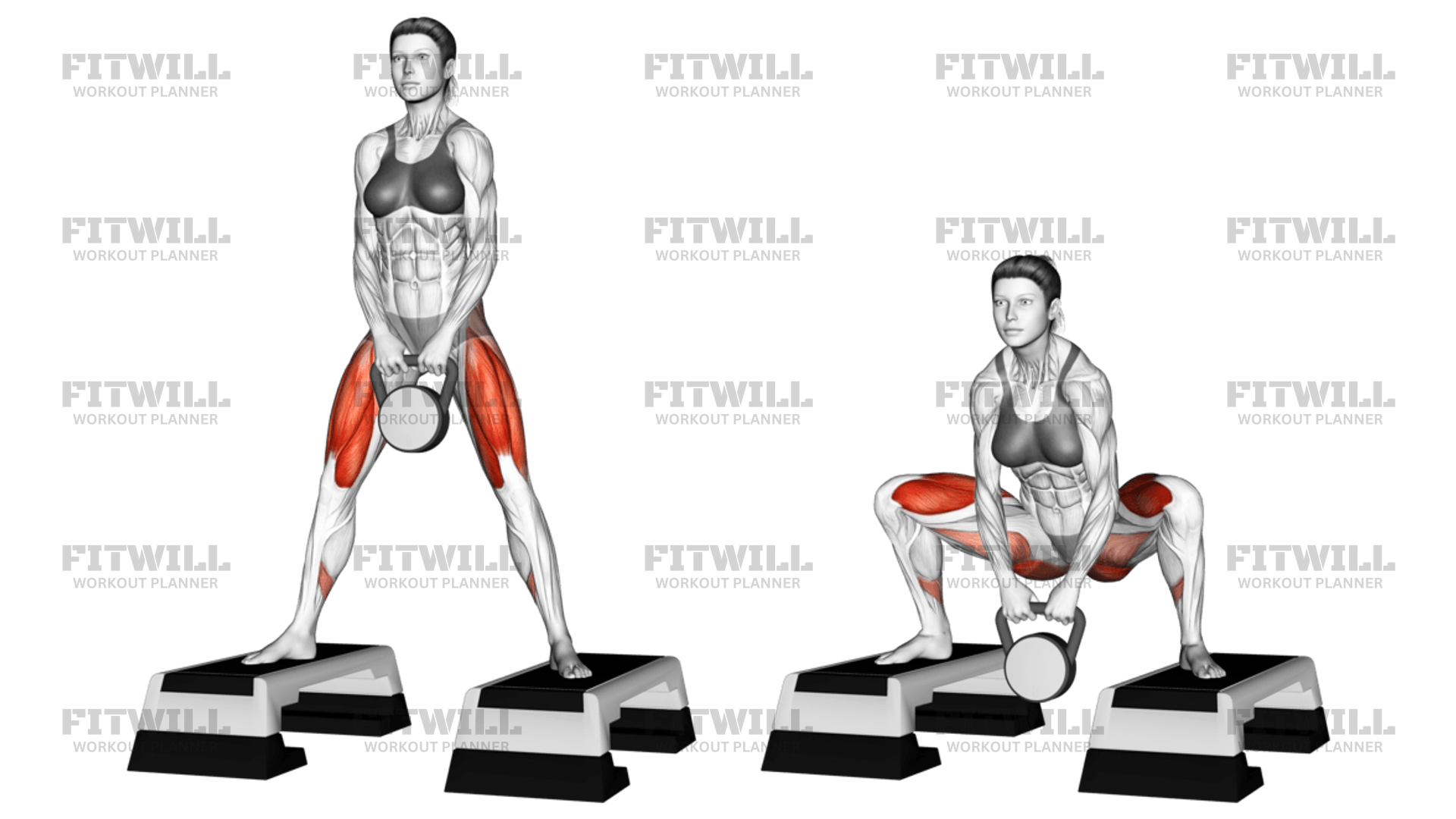 Sentadilla Sumo Con Kettlebell Y Mancuerna Sobre Caja Elevada: Guía de ...