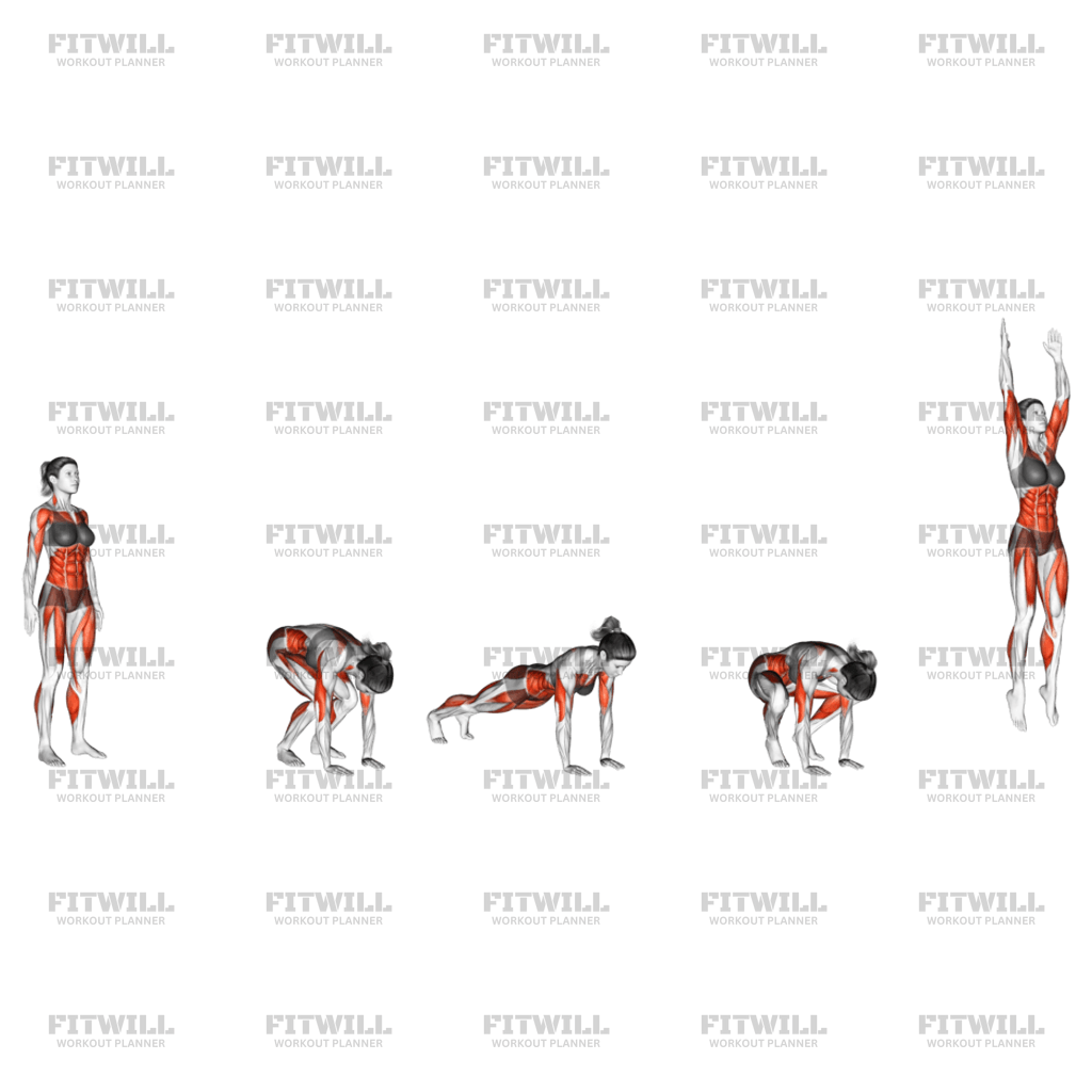 Burpee (female): Guide, Techniques, Benefits, How to, Muscles Worked ...