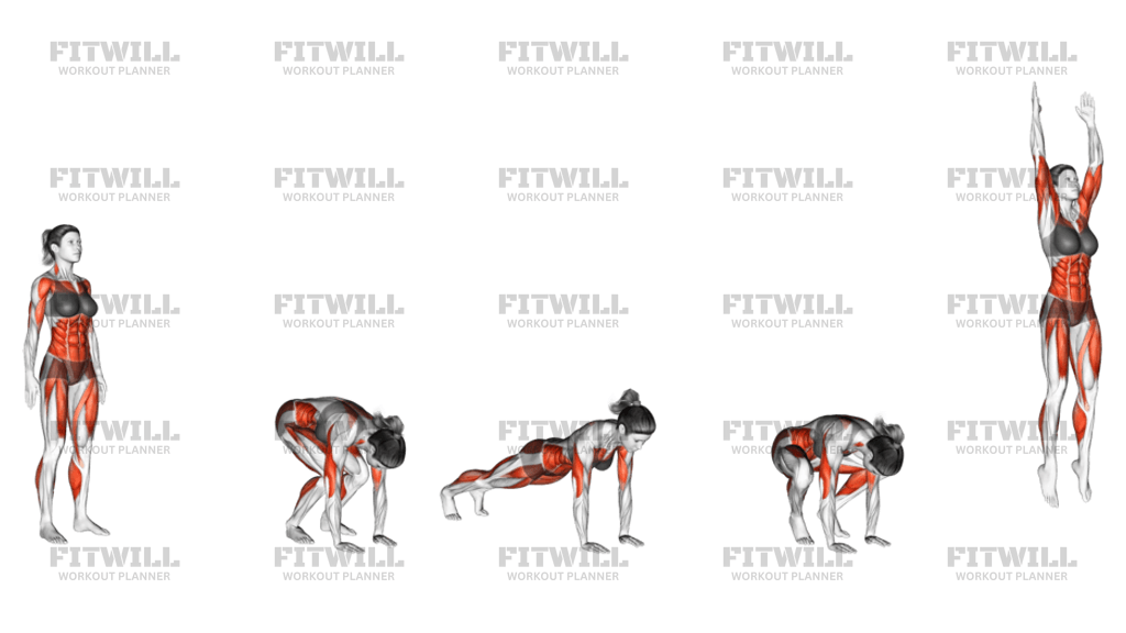 Burpee (female): Guide, Techniques, Benefits, How to, Muscles Worked ...