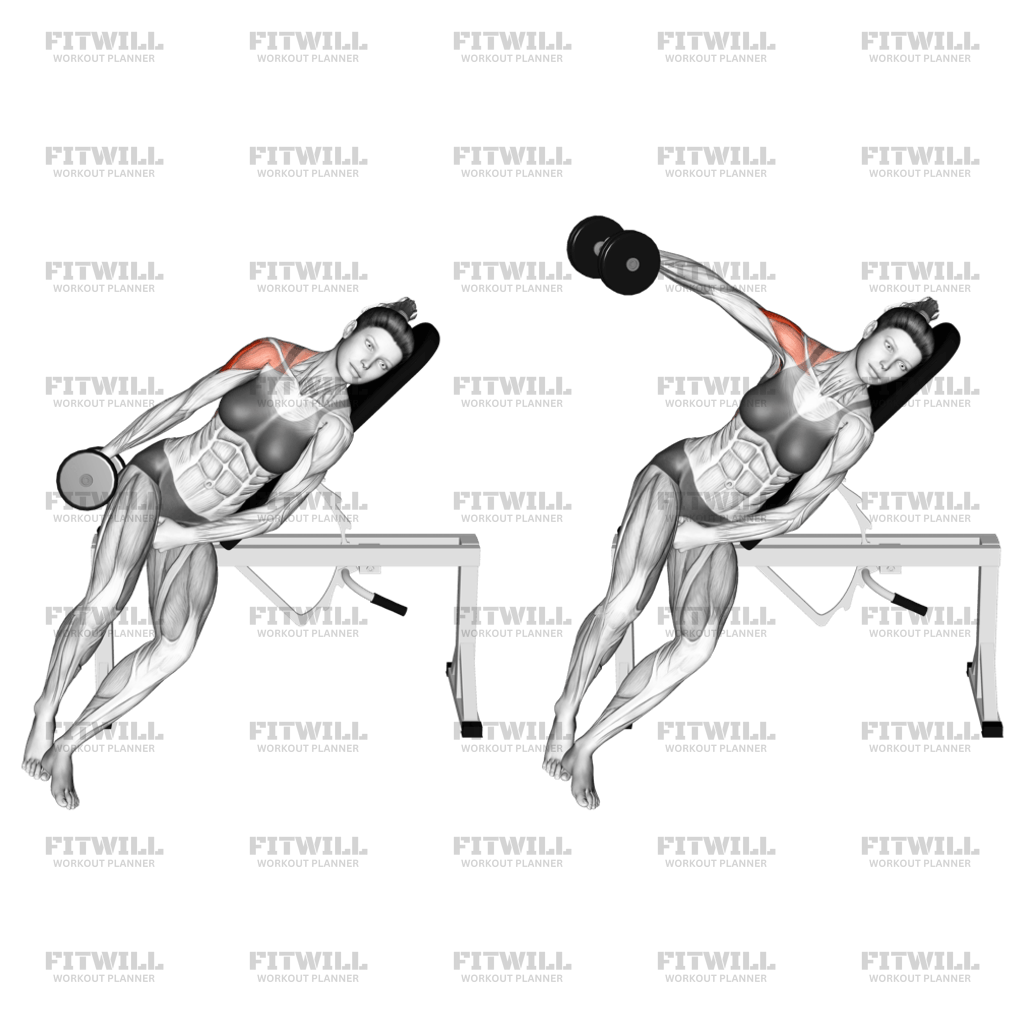 Dumbbell Incline One Arm Lateral Raise: Exercise Guide, Techniques ...