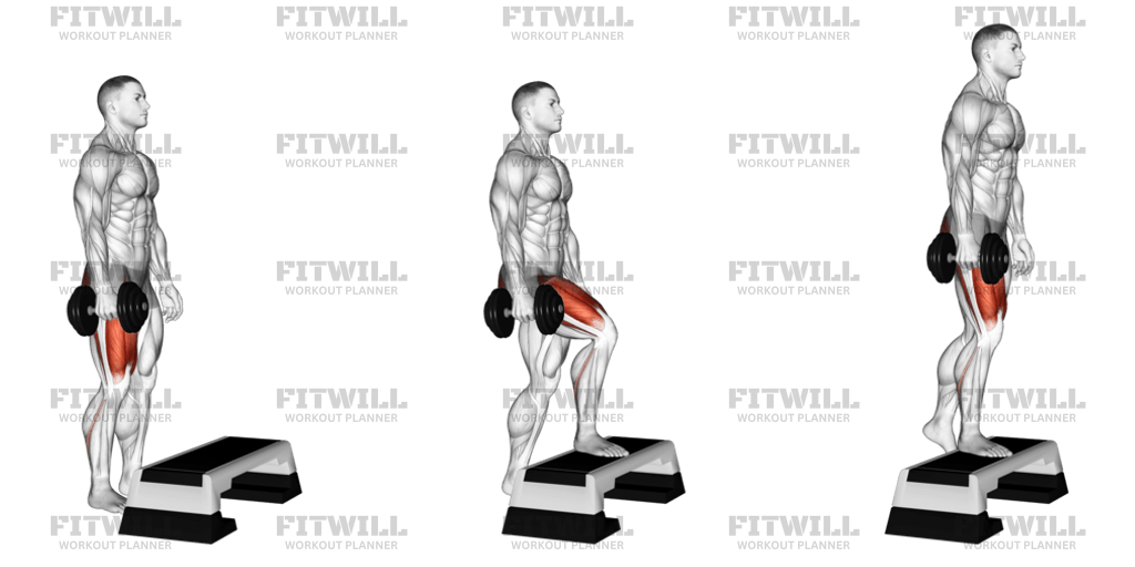 Dumbbell Single Leg Step Up: Exercise Guide, Video, Techniques ...