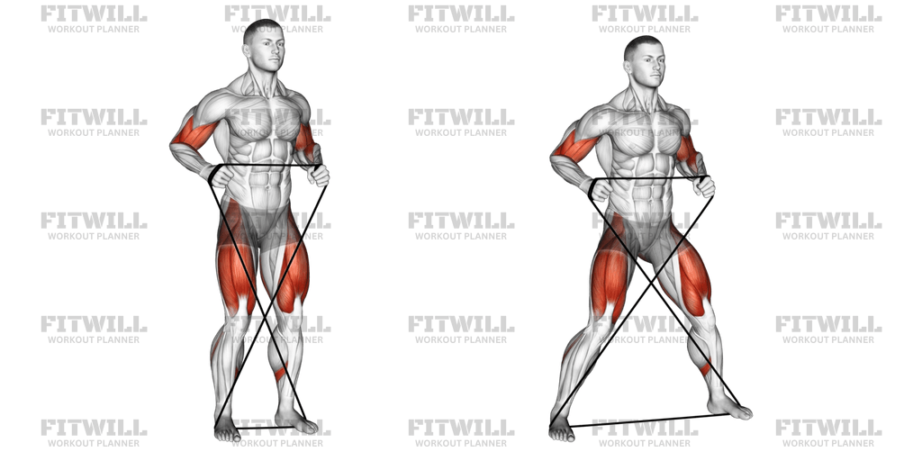 X Band Side Walk: Exercise Guide, Video, Techniques, Benefits, How to ...