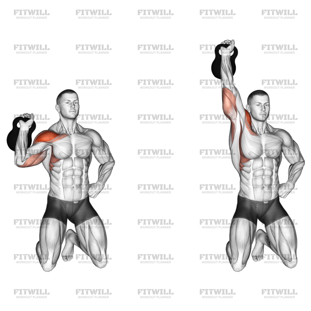 Kettlebell Kneeling One Arm Shoulder Press: Exercise Guide, Techniques, Benefits, How to ...
