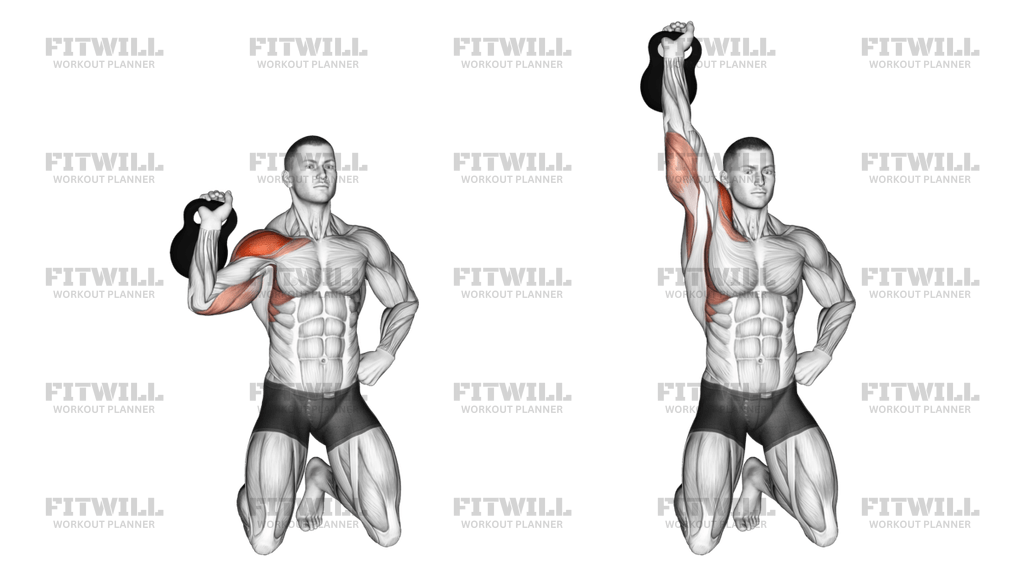 Kettlebell Kneeling One Arm Shoulder Press: Exercise Guide, Techniques, Benefits, How to ...