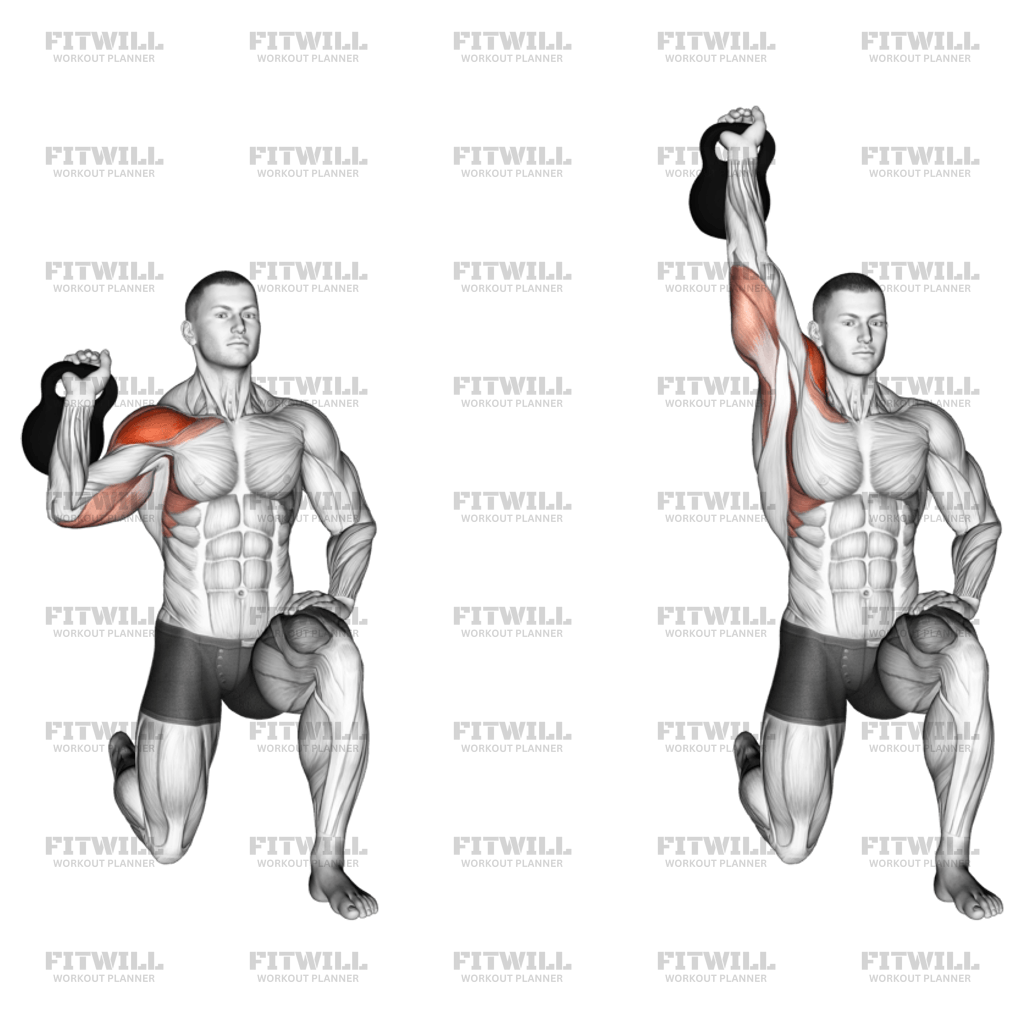 Kettlebell Half Kneeling Shoulder Press: Exercise Guide, Video, Techniques, Benefits, How to ...