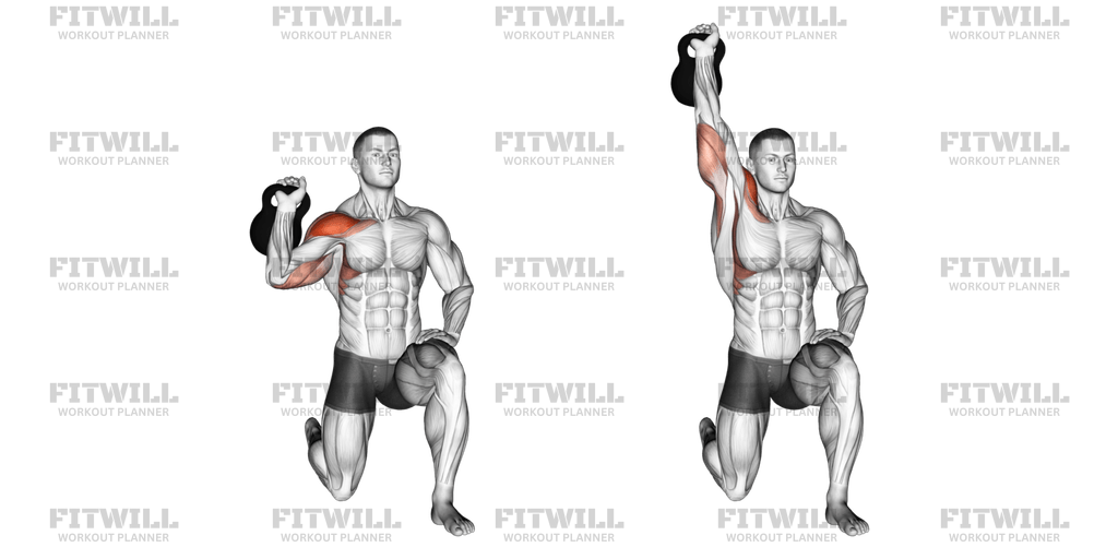 Kettlebell Half Kneeling Shoulder Press: Exercise Guide, Video ...