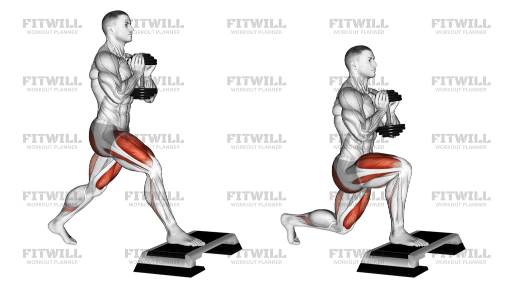 Agachamento Búlgaro Com Halteres Elevado Na Frente: Guia de Exercícios ...