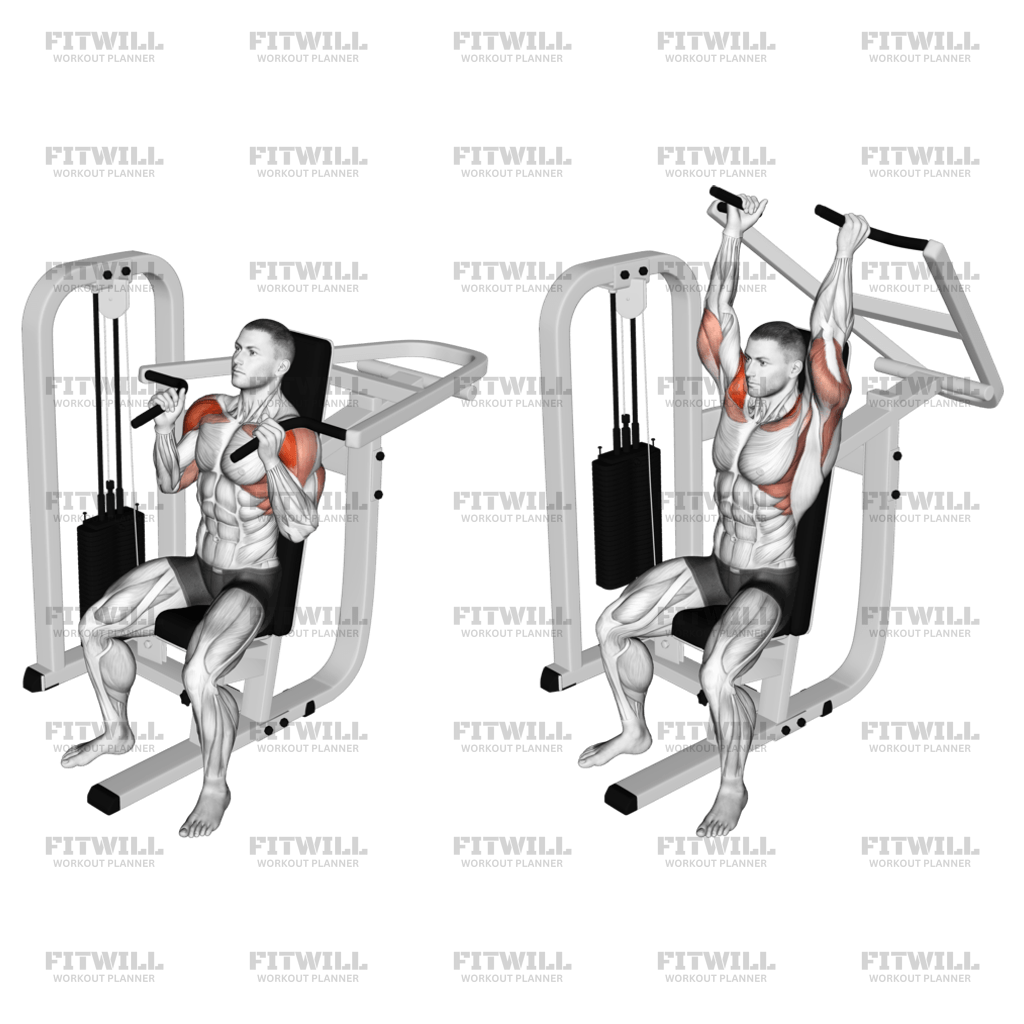 Lever Seated Hammer Grip Shoulder Press: Exercise Guide, Video ...