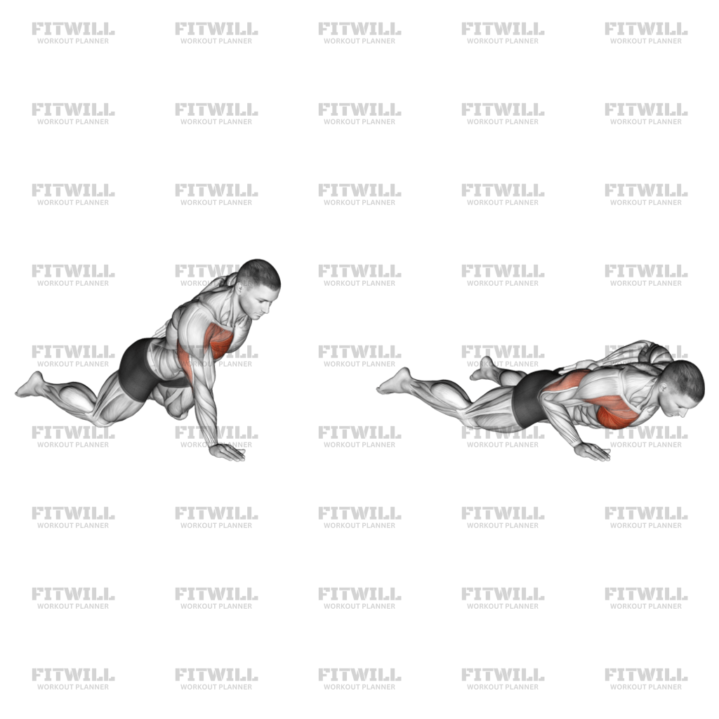 Single Arm Push-up (on Knees): Exercise Guide, Video, Techniques ...