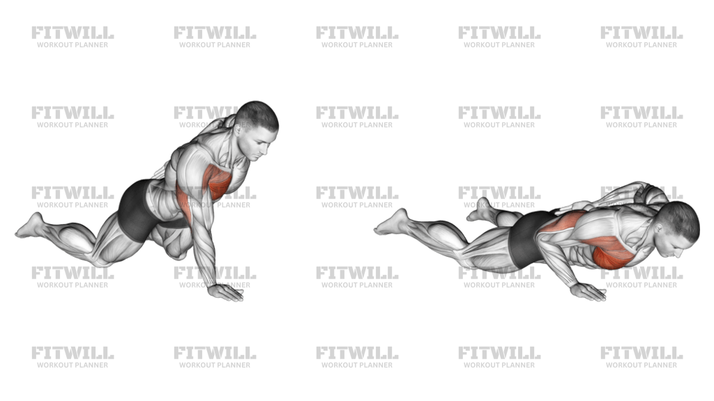 Single Arm Push-up (on Knees): Exercise Guide, Video, Techniques ...
