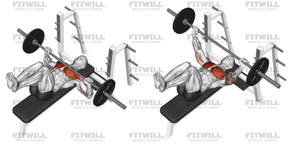 Barbell Bench Press (knees At 90 Degrees): Exercise Guide, Techniques ...