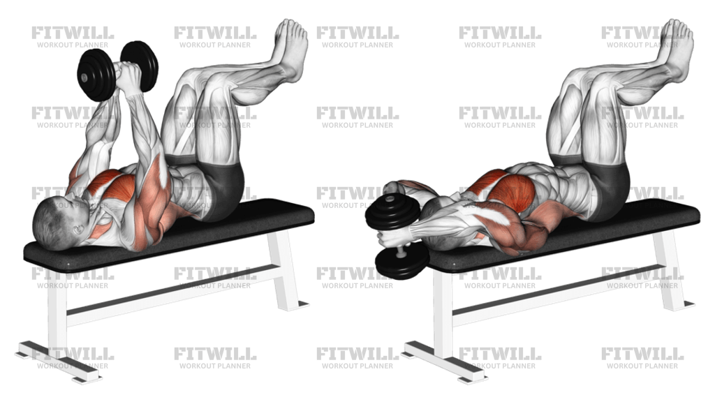 Dumbbell Straight Arm Pullover (knees At 90 Degrees): Exercise Guide ...