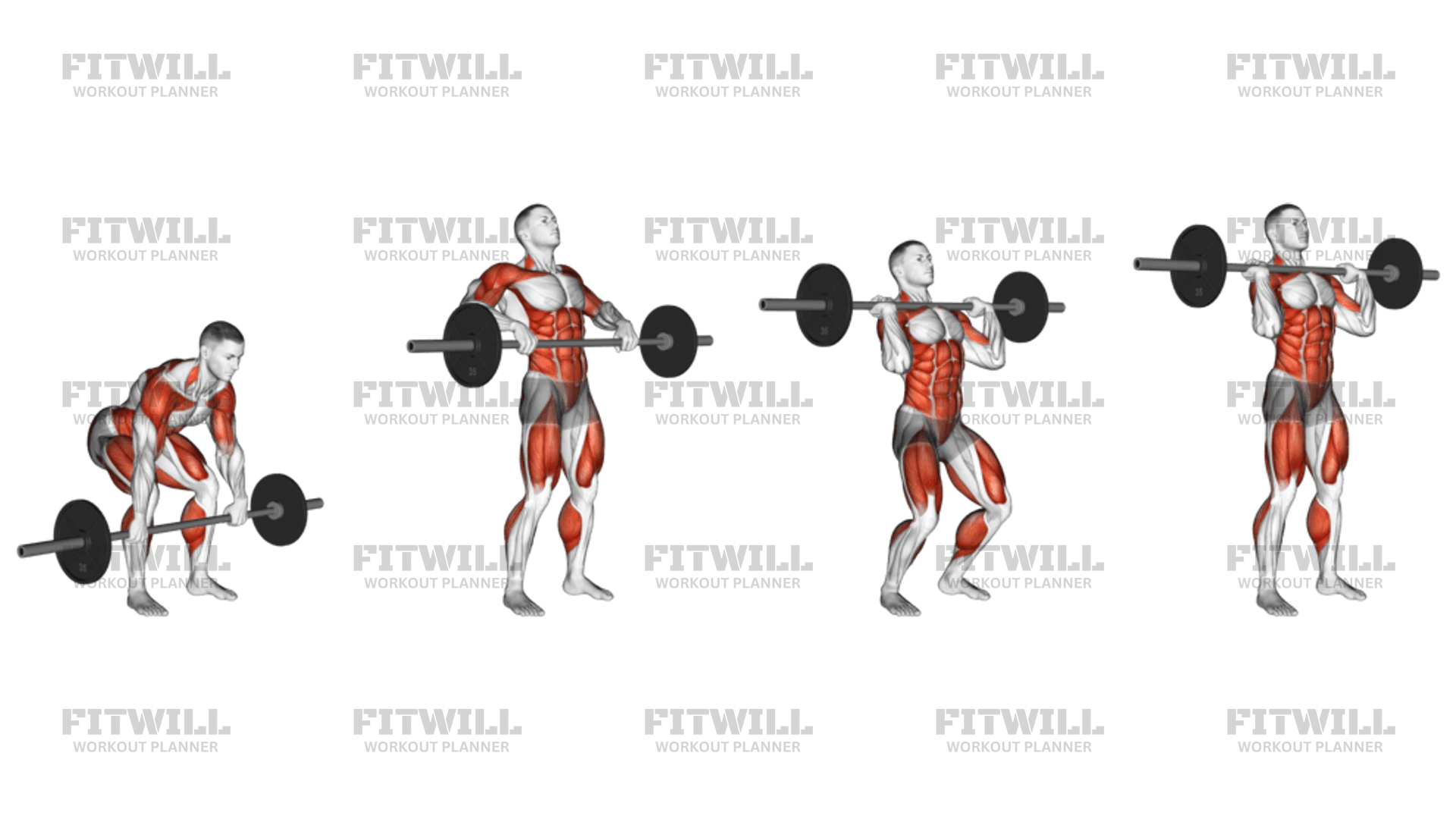 Barbell Hang Clean Below The Knees (VERSION 2): Exercise Guide ...