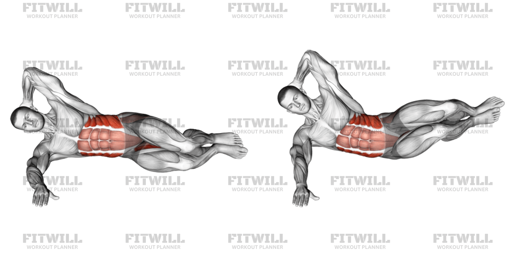 Oblique Crunches With Bent Knee Leg Lift: Exercise Guide, Techniques ...