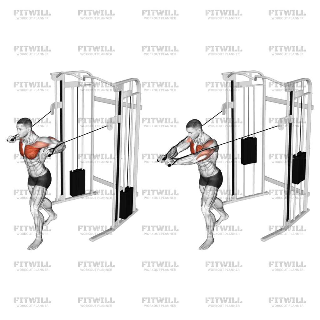 Cable Standing Chest Press: Exercise Guide, Video, Techniques, Benefits ...