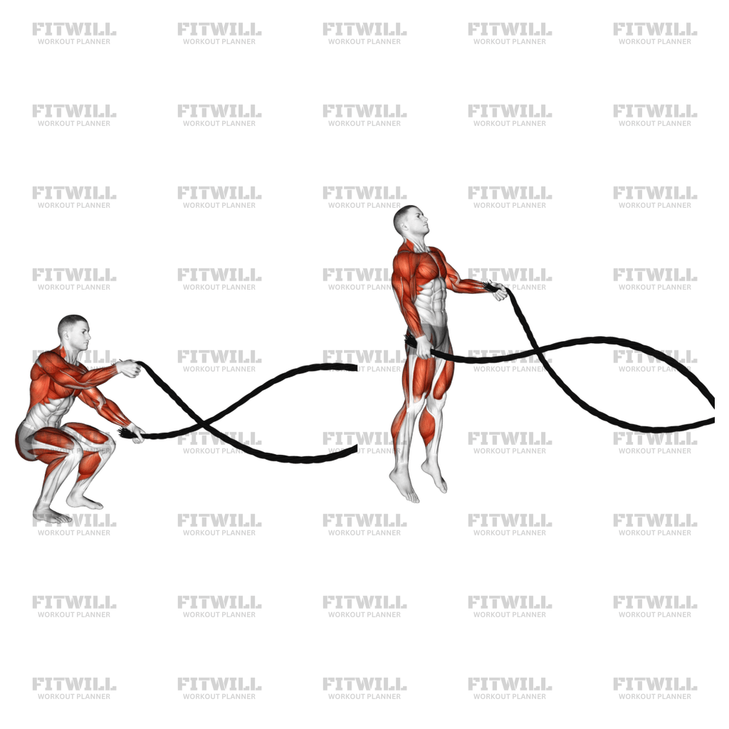 Battling Ropes Alternate Arms Jump Squat: Exercise Guide, Video ...