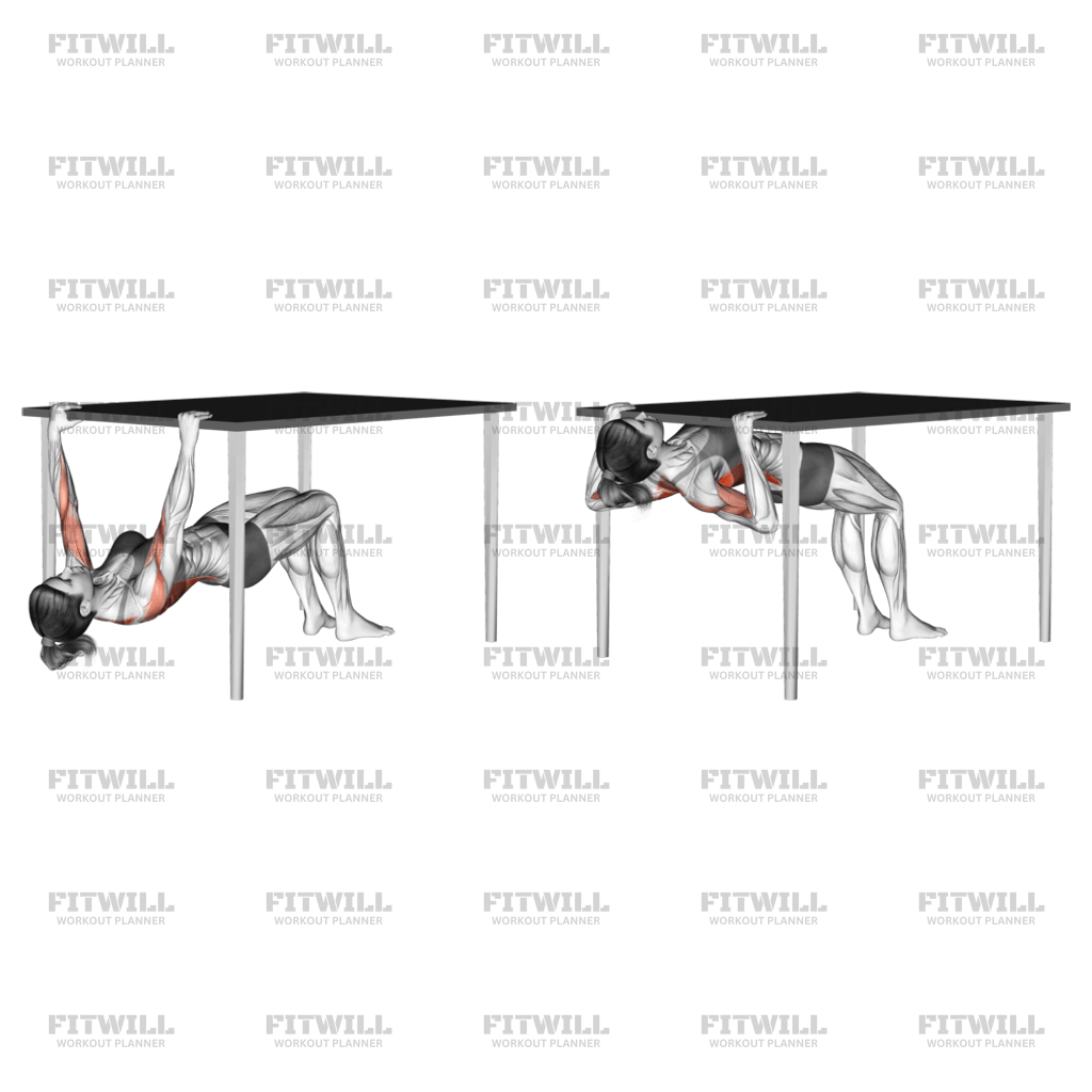Inverted Row Bent Knee Under Table: Exercise Guide, Techniques ...