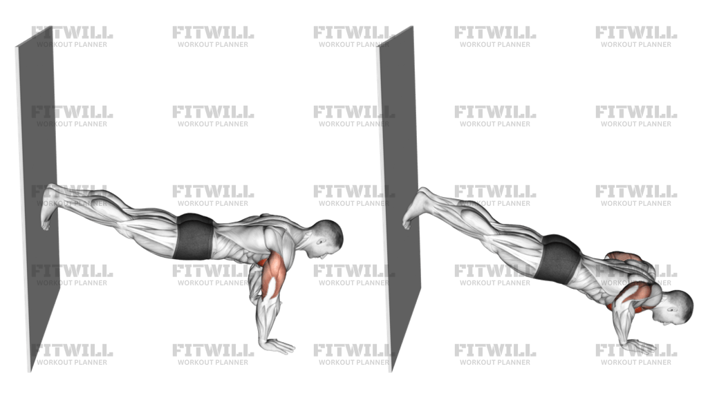 Wall-Assisted Decline Push-up: Exercise Guide, Video, Techniques ...