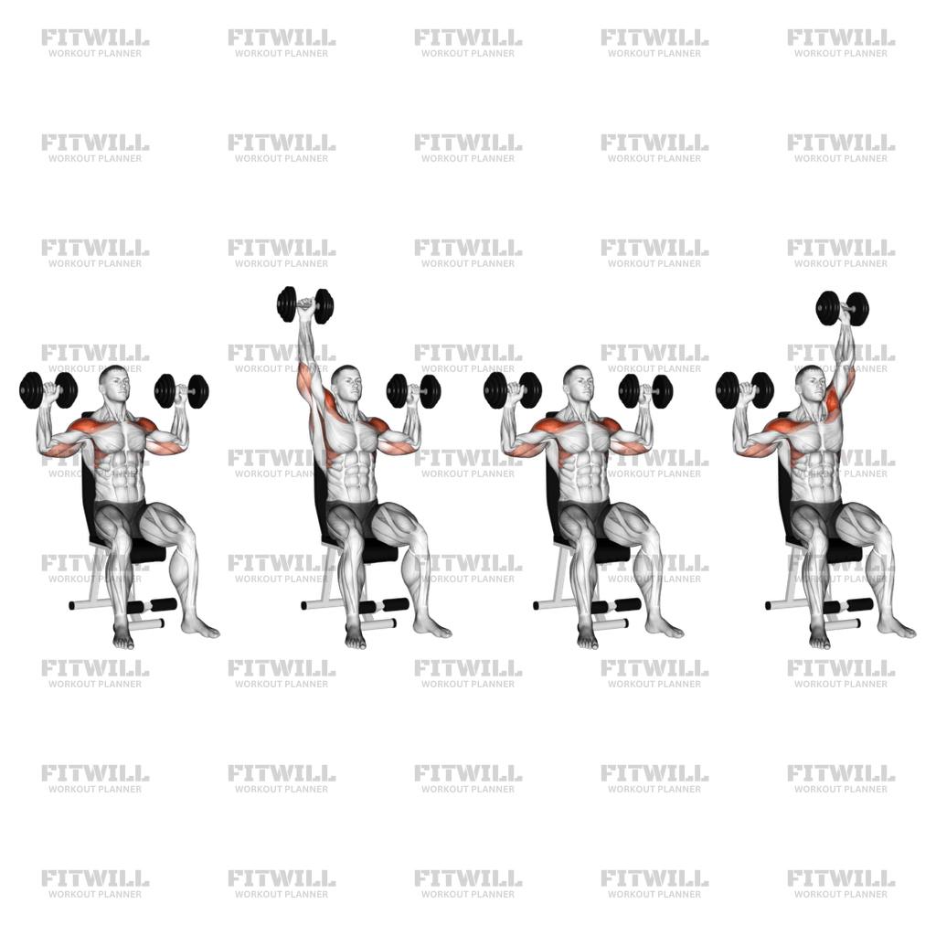 Dumbbell Seated Alternate Shoulder Press: Exercise Guide, Video ...