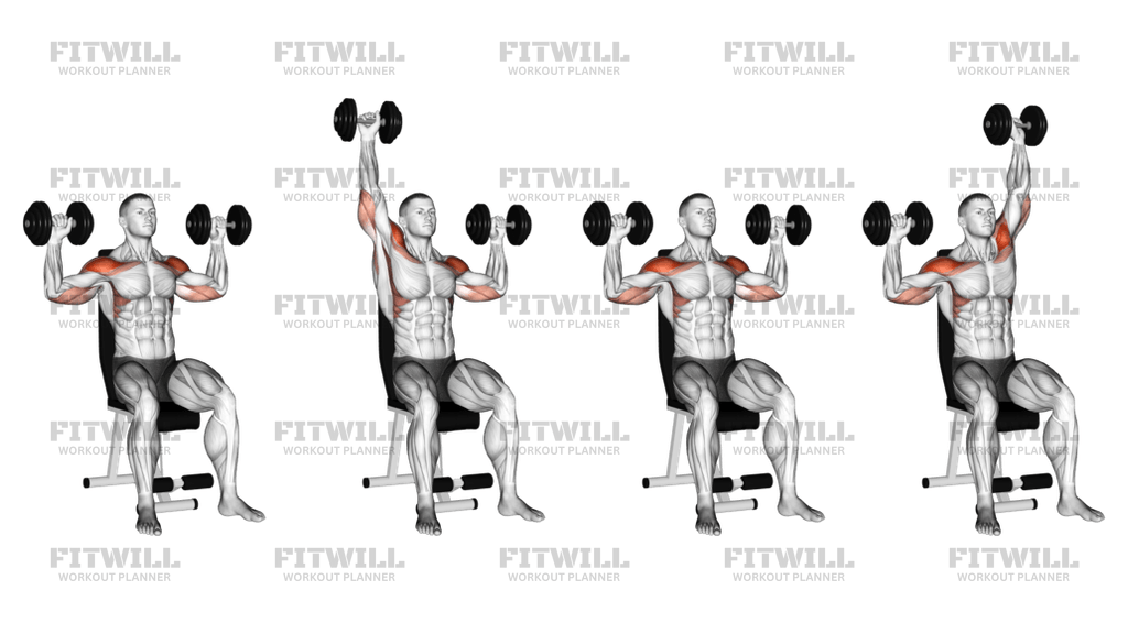 Dumbbell Seated Alternate Shoulder Press: Exercise Guide, Video ...