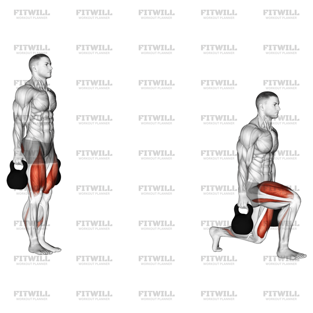 Kettlebell Forward Lunge: Exercise Guide, Video, Techniques, Benefits, How to, Muscles Worked ...