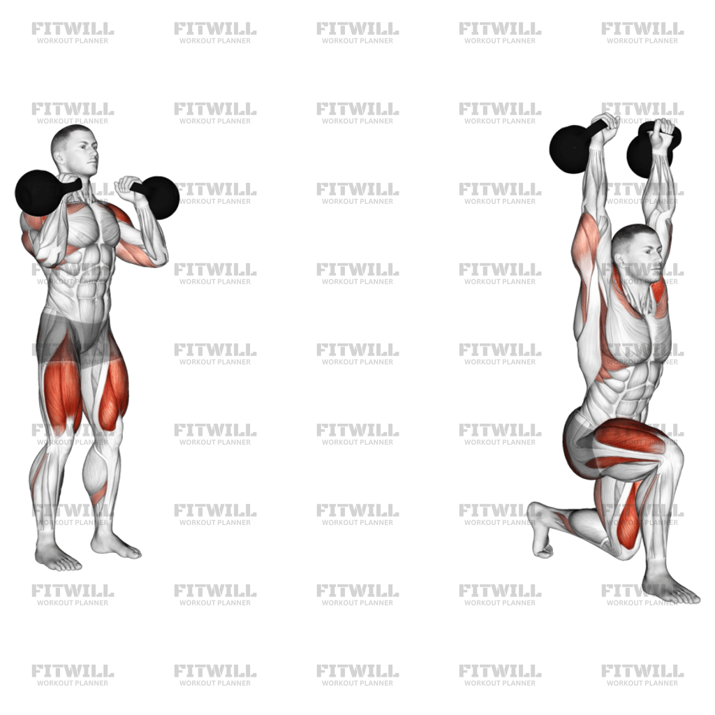 Kettlebell Lunge Clean And Press: Exercise Guide, Techniques, Benefits ...