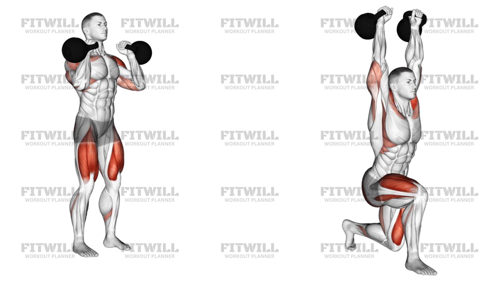 Kettlebell Lunge Clean And Press: Exercise Guide, Techniques, Benefits ...