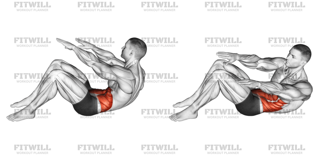 Twisting Crunch Straight Arms: Exercise Guide, Video, Techniques ...