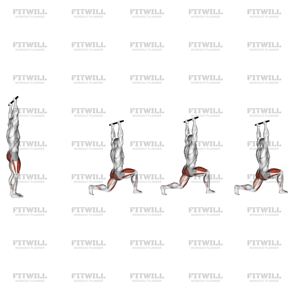 Forward Pulse Lunge With Hands Overhead: Exercise Guide, Video ...