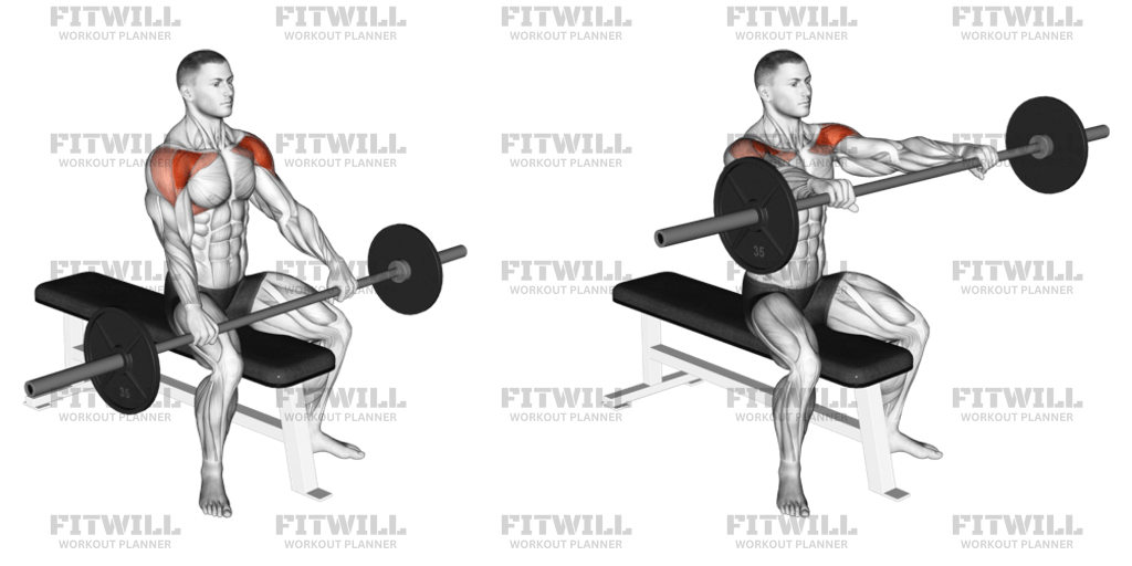 Barbell Seated Front Raise: Exercise Guide, Video, Techniques, Benefits ...