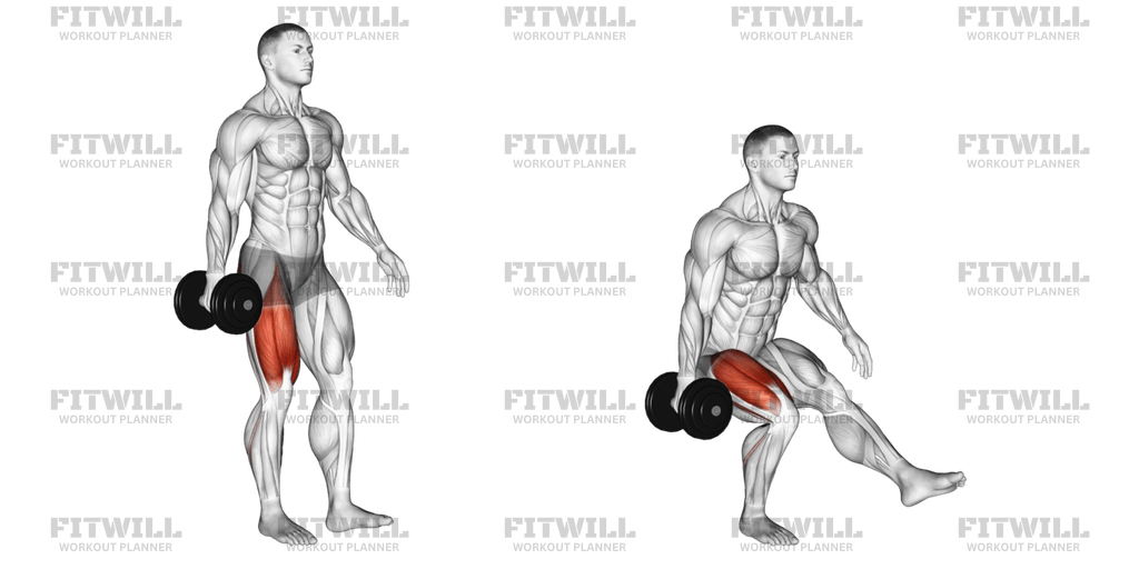 Dumbbell Single Leg Squat Version 2: Exercise Guide, Techniques ...