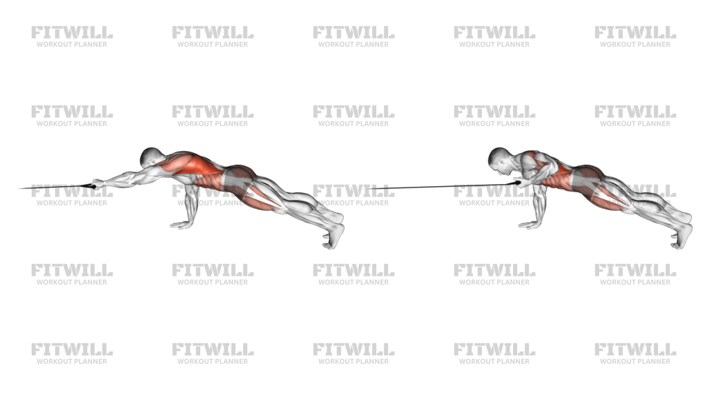 Band Front Plank With Single Arm Pulldown: Exercise Guide, Techniques ...