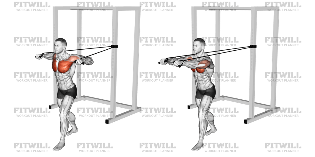 Band Standing Chest Press: Exercise Guide, Video, Techniques, Benefits ...