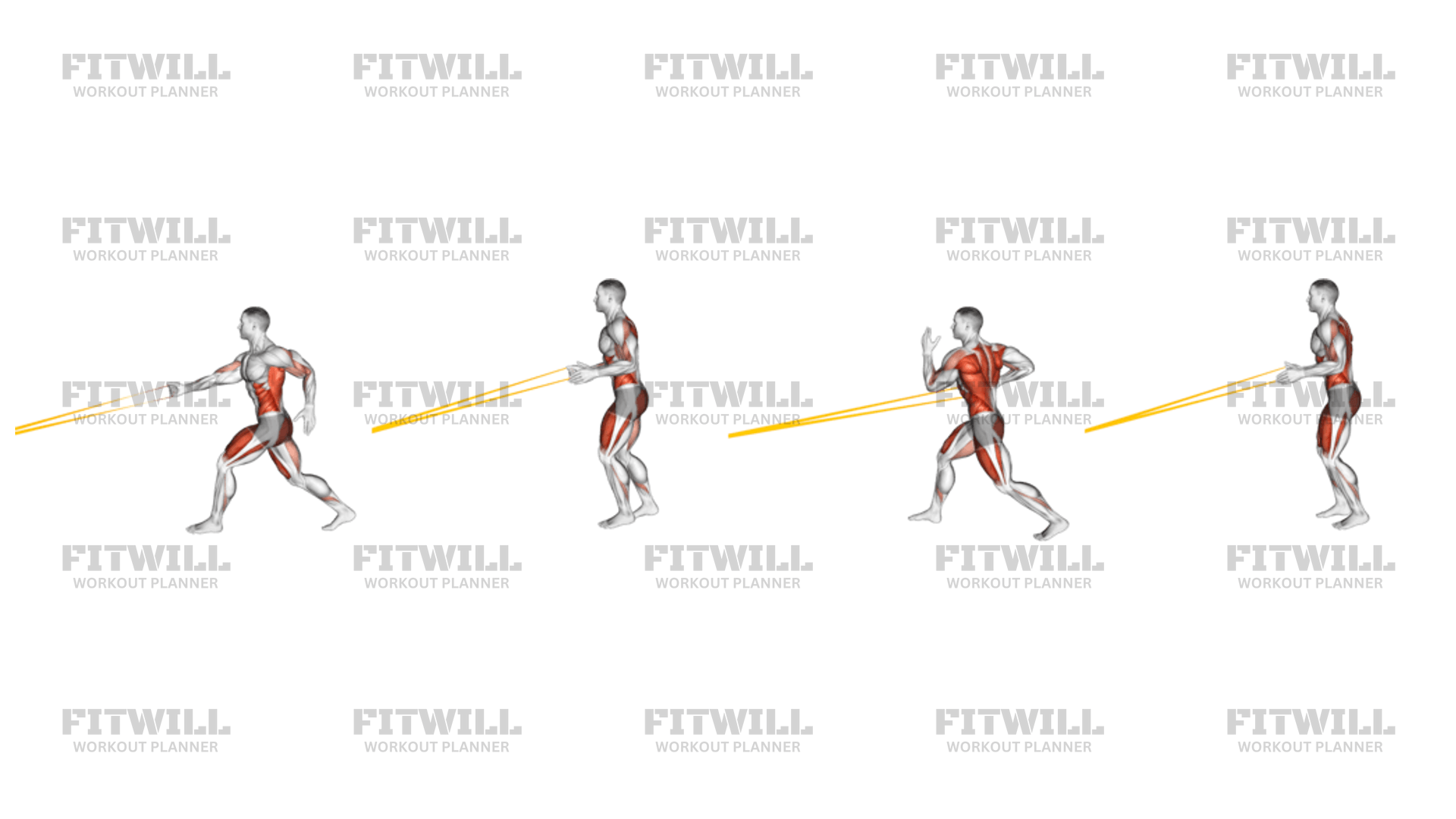 Resistance Band Split Jump With Single Arm Row: Exercise Guide ...