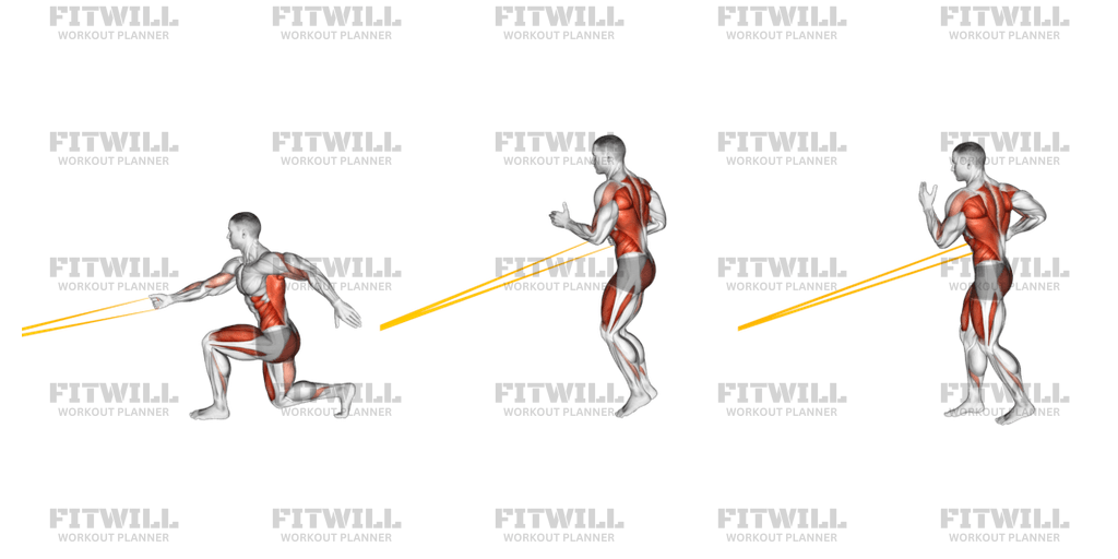 Resistance Band Jump Lunge With Single Arm Row: Exercise Guide ...