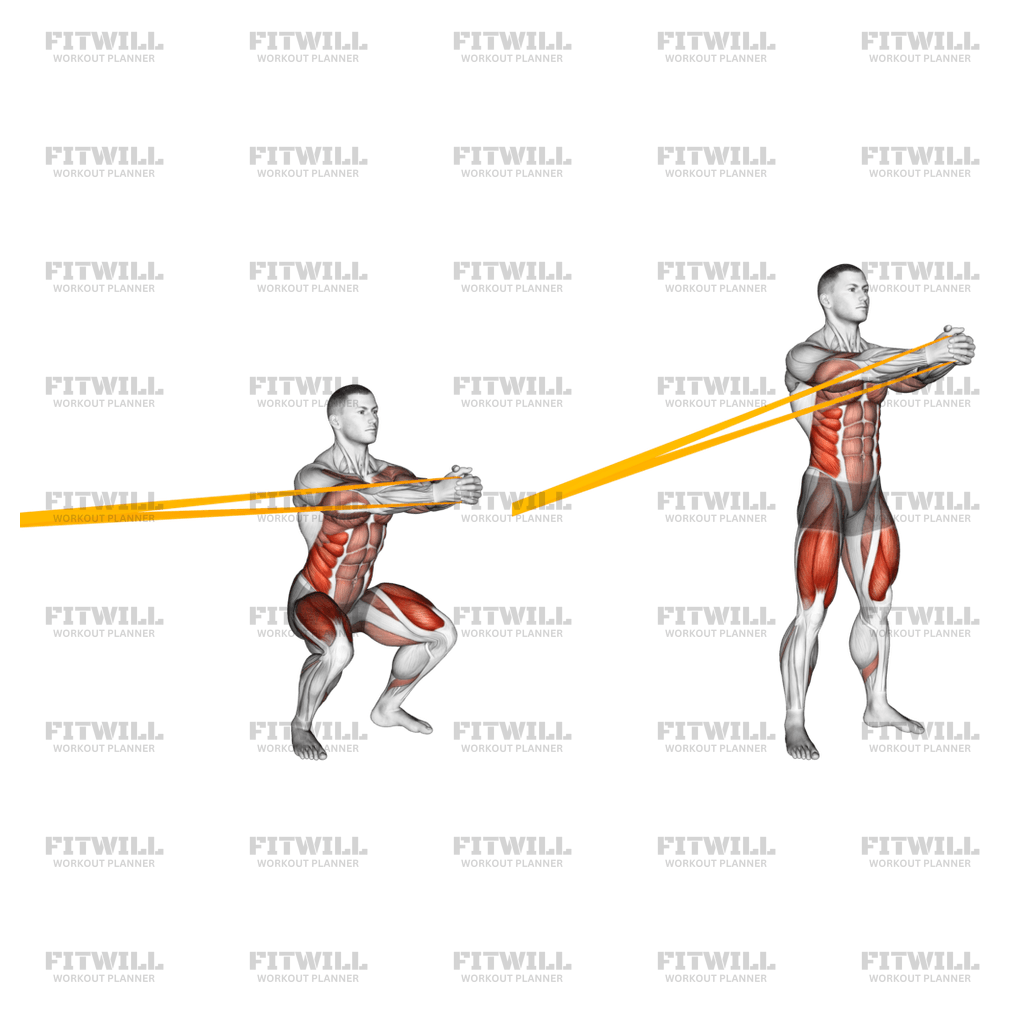 Resistance Band Squat With Horizontal Pallof Hold: Exercise Guide ...