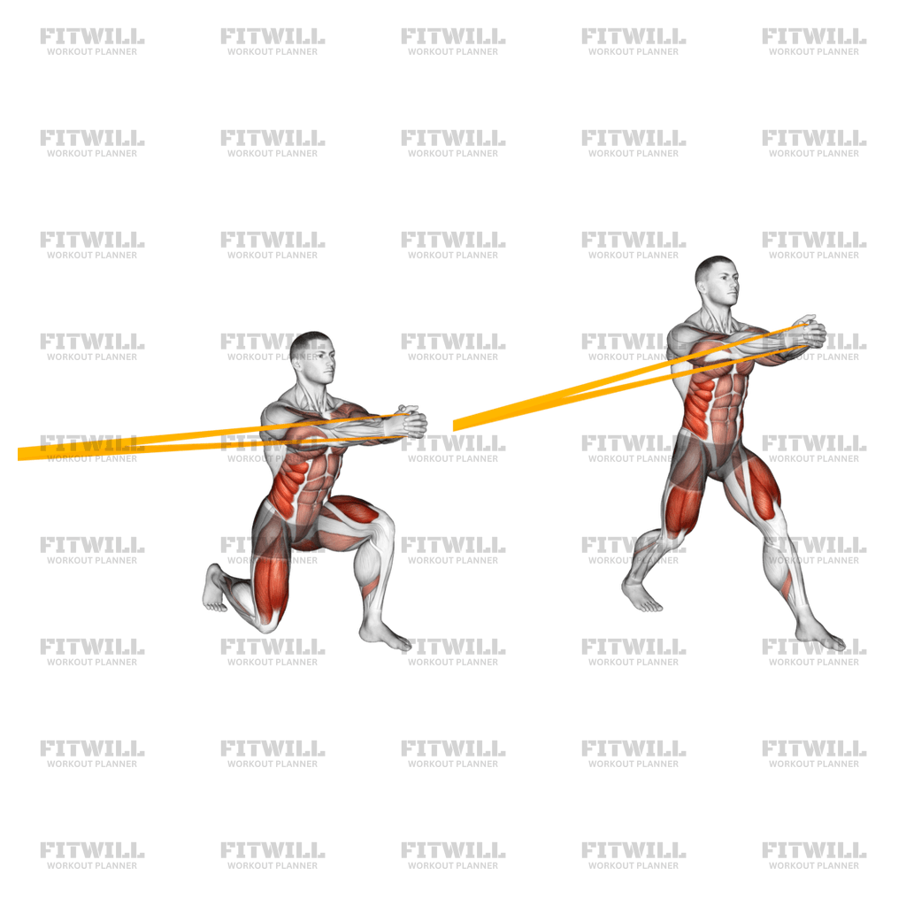 Resistance Band Split Squat With Horizontal Pallof Hold: Exercise Guide ...