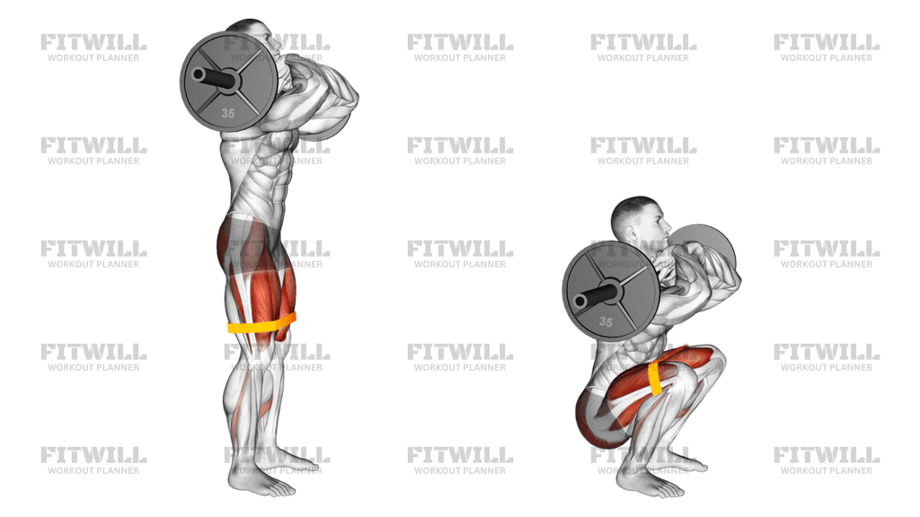 Sentadilla Frontal Con Barra Y Banda De Resistencia: Guía de Ejercicios ...