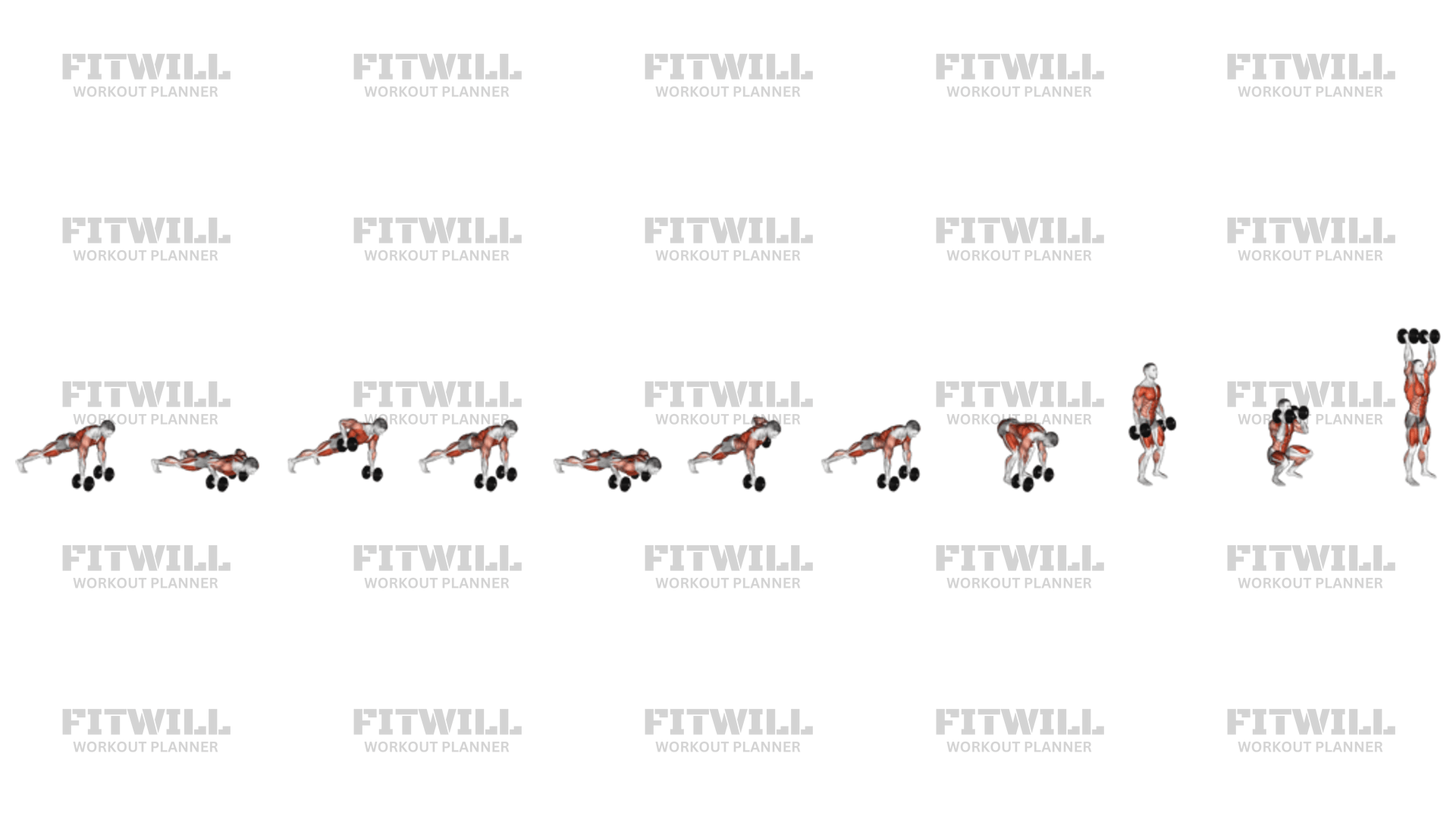 Dumbbell Complex Push-Up Row Clean And Press: Exercise Guide ...