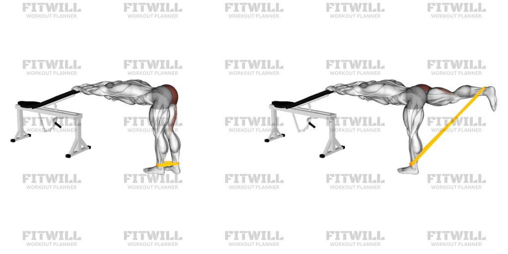 Resistance Band One Leg Kickback (Bent Position): Exercise Guide, Video ...