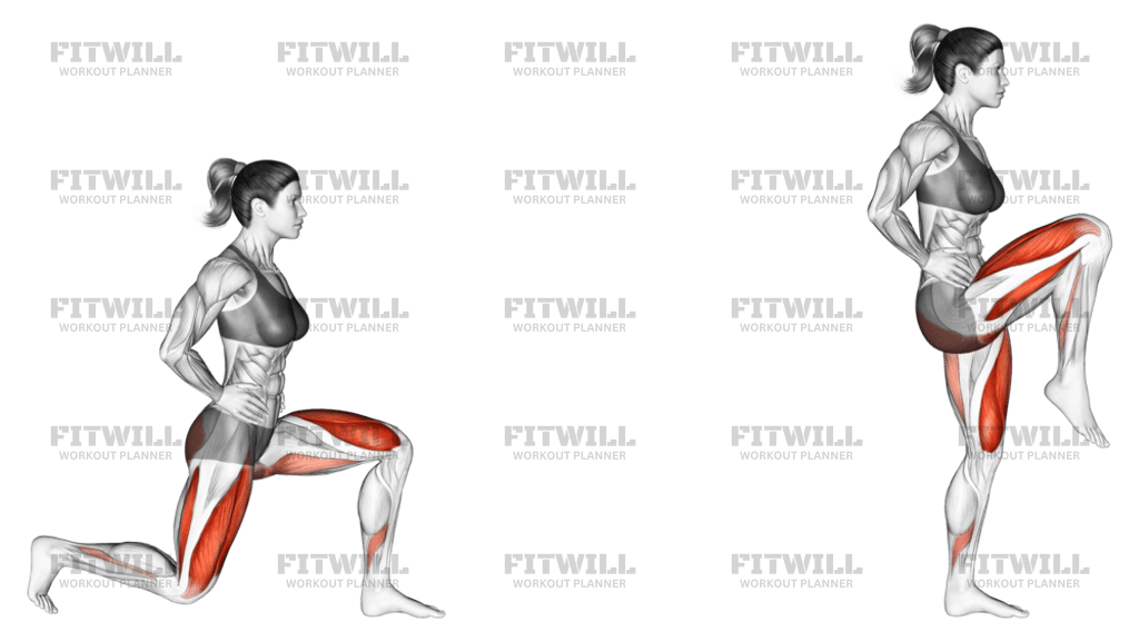 High Knees Lunge: Exercise Guide, Techniques, Benefits, How to, Muscles ...