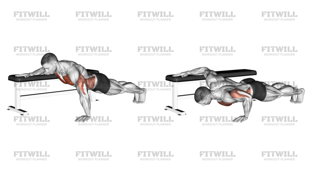 Bench Assisted One-Arm Push-Up: Exercise Guide, Video, Techniques ...