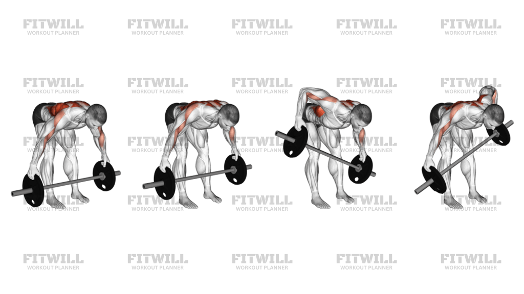 Barbell Bent Over Wide Alternate Row Plus: Exercise Guide, Techniques ...