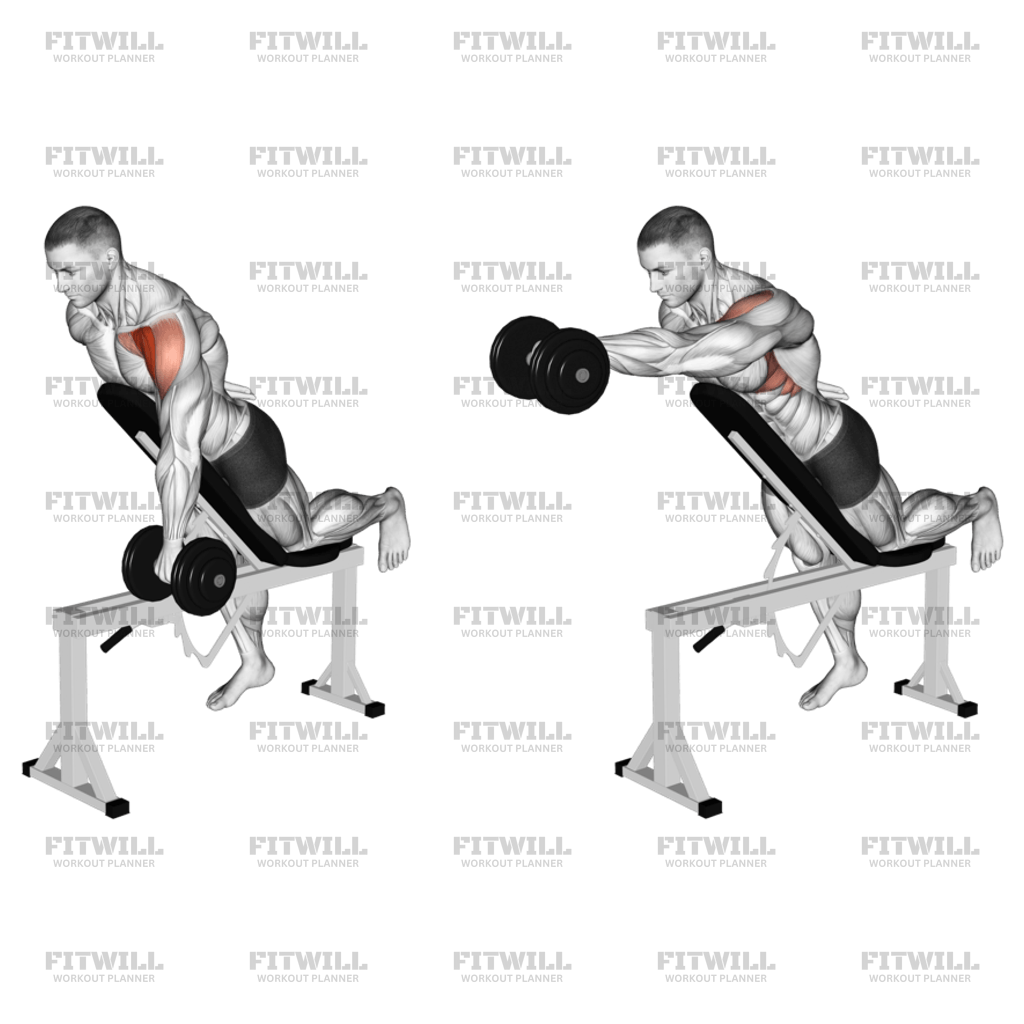 Dumbbell Incline One Arm Front Raise With Chest Support: Exercise Guide ...