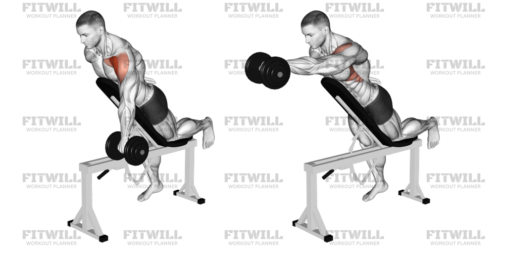Dumbbell Incline One Arm Front Raise With Chest Support: Exercise Guide ...