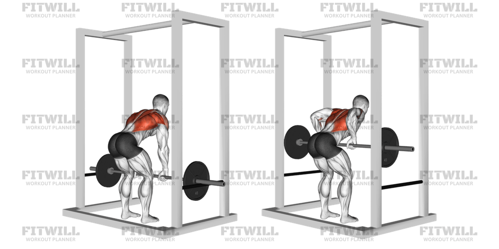 Barbell Deadstop Row With Rack: Exercise Guide, Techniques, Benefits ...