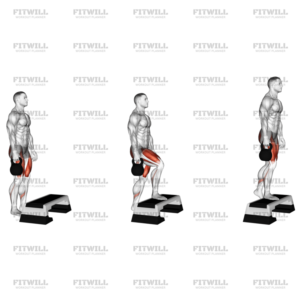 Kettlebell Single Leg Step Up: Exercise Guide, Techniques, Benefits ...