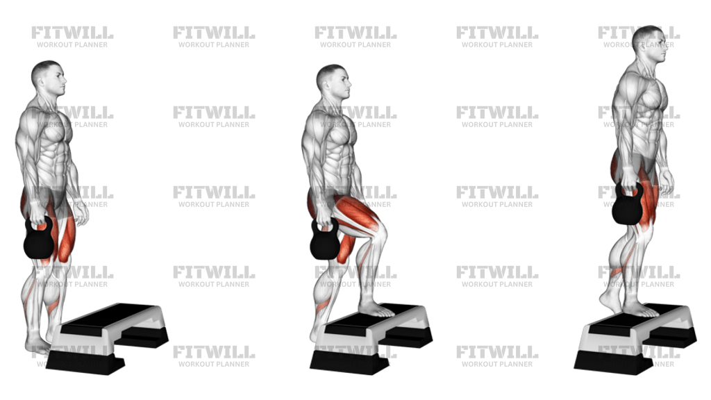 Kettlebell Single Leg Step Up: Exercise Guide, Techniques, Benefits ...