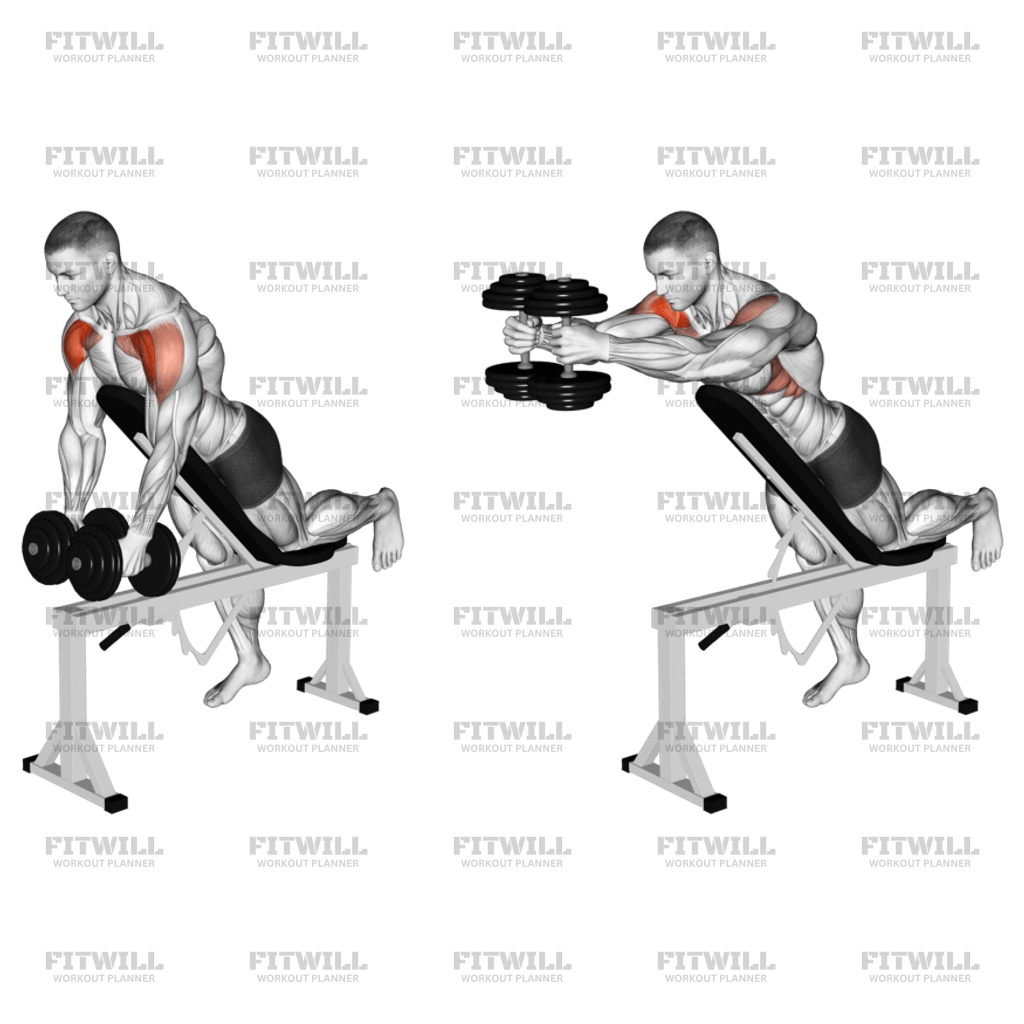 Dumbbell Incline Two Front Raise With Chest Support: Exercise Guide ...